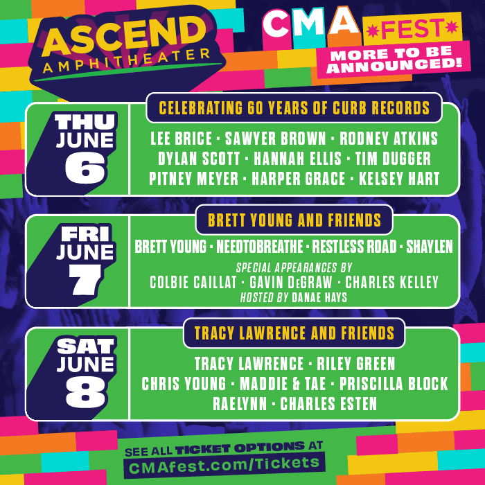 CMA Fest Announces Lineup For Nighttime Concerts At Ascend Amphitheater ...